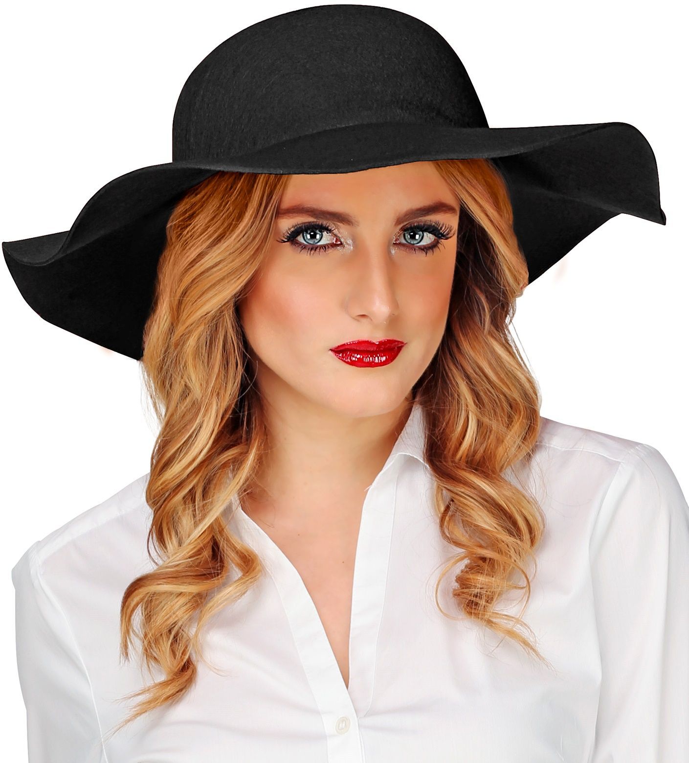 60s dames hoed zwart - Feestkleding.nl