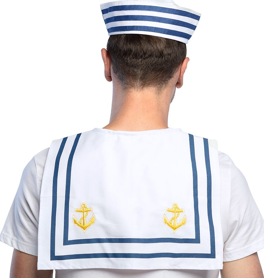 Klassieke matrozen kraag blauw wit