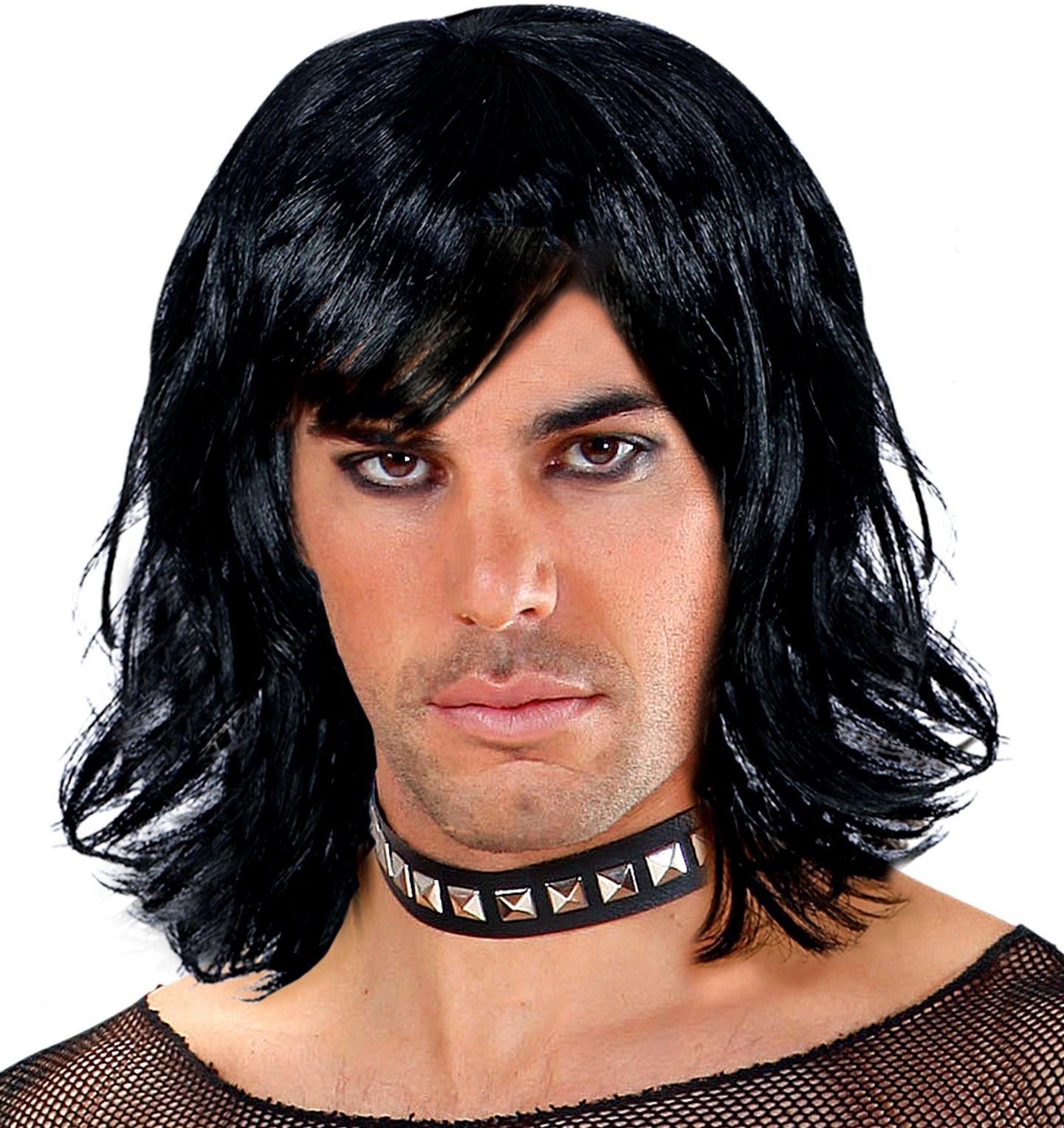 Zwarte pop-punk pruik | Feestkleding.nl